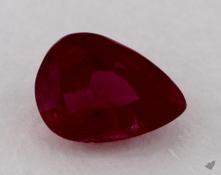gemstones, red ruby, 1.17 carat pear sku 18595