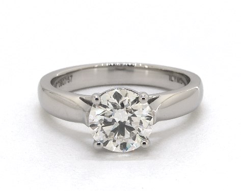 1.40 Carat Round Cut Martin Flyer Engagement Ring in Platinum - 1921935