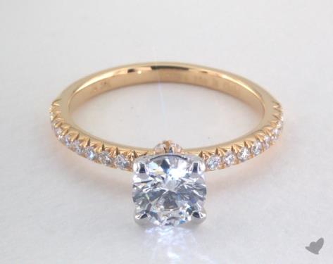 0.70 Carat Round Cut Pave Engagement Ring in 18K Yellow Gold - 1669986