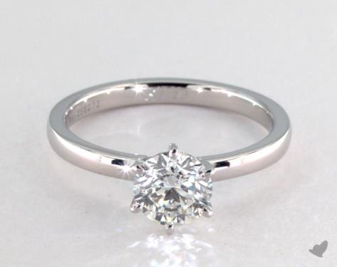 0.92 Carat Round Cut Solitaire Engagement Ring in Platinum - 1644987