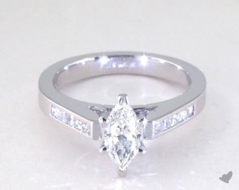 0.58 Carat Marquise Cut Channel Set Engagement Ring in 14K White Gold ...