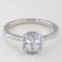 0.84 Carat Cushion Cut Halo Engagement Ring in 18K White Gold - 1664490