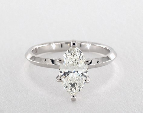 1.19 Carat Marquise Cut Solitaire Engagement Ring in 14K White Gold ...