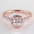 0.70 Carat Cushion Cut Halo Engagement Ring in 14K Rose Gold - 1632231