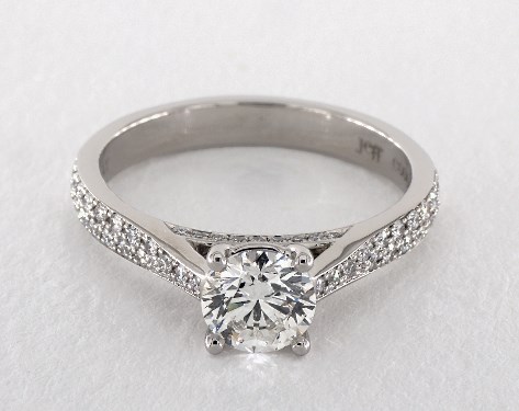 0.90 Carat Round Cut Jeff Cooper Engagement Ring in Platinum - 1779711