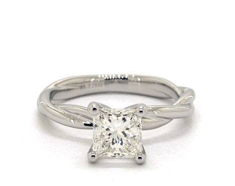 1.26 Carat Princess Cut Solitaire Engagement Ring in Platinum - 1861731