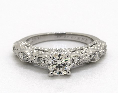 0.50 Carat Round Cut Vintage Engagement Ring in 14K White Gold - 1912671