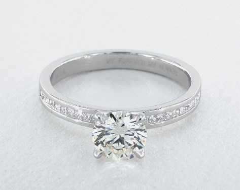 1.36 Carat Round Cut Channel Set Engagement Ring in 14K White Gold ...