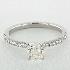 0.90 Carat Cushion Cut Pave Engagement Ring in 18K White Gold - 1782423