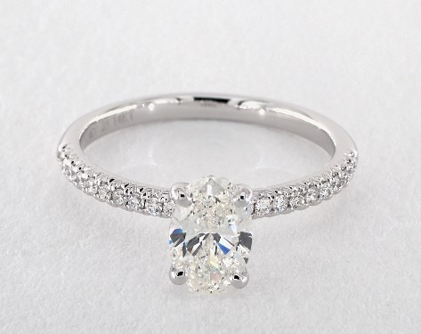 1.01 Carat Oval Cut Pave Engagement Ring in 14K White Gold - 1791864