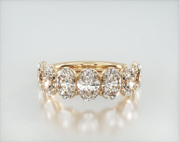 wedding rings, womens anniversary, 14k yellow gold seven stone oval ...