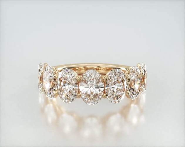 14K Yellow Gold Seven Stone Oval Shape Diamond Ring (3.50 CTW - H-I ...