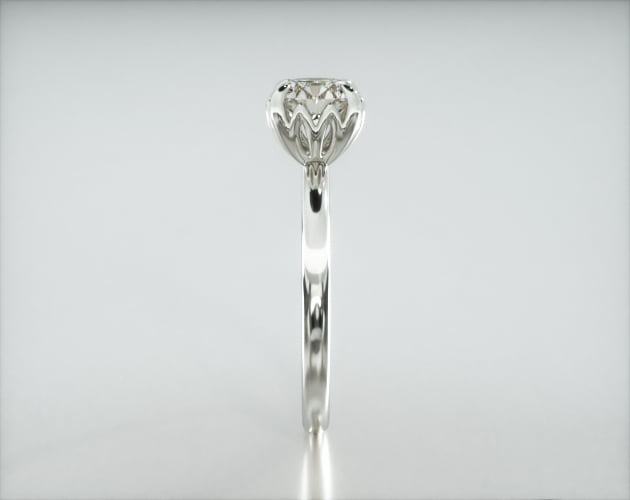 Solitaire Engagement Ring Embellished With a Four Prong Lotus Basket ...