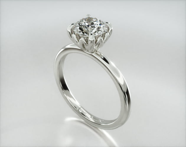 Solitaire Engagement Ring Embellished With a Four Prong Lotus Basket ...