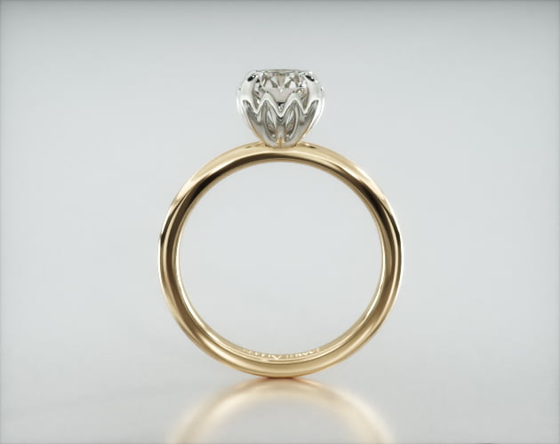 Solitaire Engagement Ring Embellished With a Four Prong Lotus Basket ...