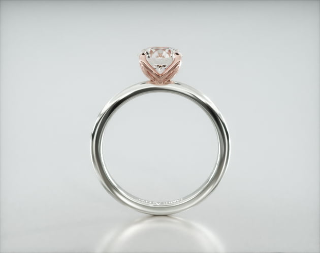 Solitaire Engagement Ring Embellished With a Four Prong Tulip Basket ...