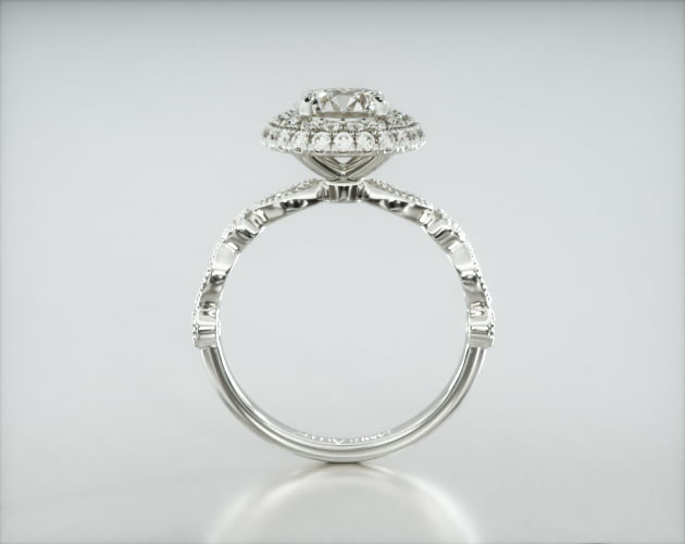 Round & Marquise Shape Diamond Engagement Ring Embellished With a ...