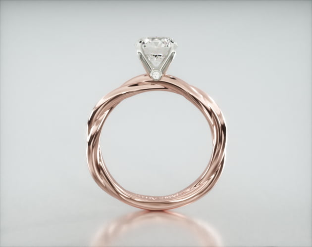 Rope Solitaire Engagement Ring Embellished With a Four Prong Signature ...