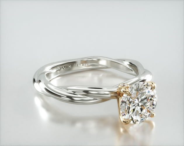 Rope Solitaire Engagement Ring Embellished With a Four Prong Signature ...