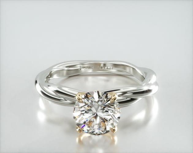 Rope Solitaire Engagement Ring Embellished With a Four Prong Signature ...