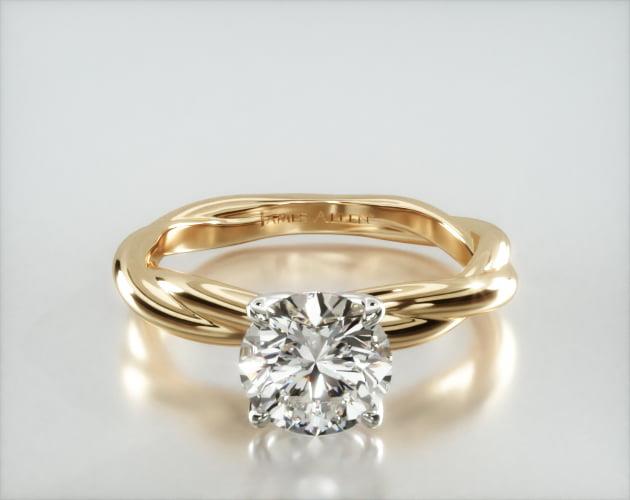 Rope Solitaire Engagement Ring Embellished With a Four Prong Tulip ...