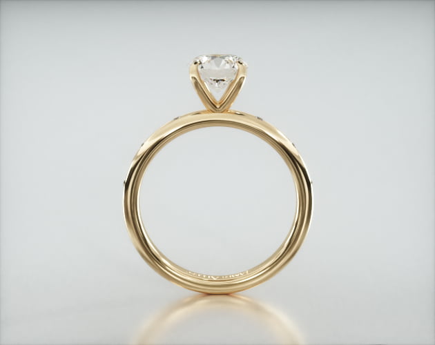 Sleek Accent Diamond Engagement Ring Embellished With a Four Prong ...