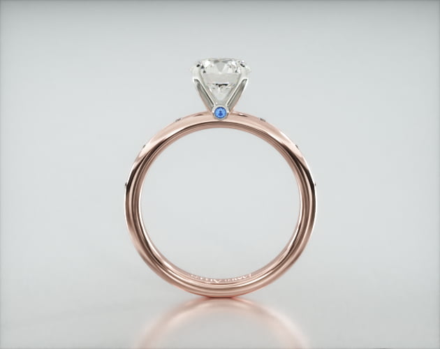 Sleek Accent Diamond Engagement Ring Embellished With a Four Prong ...