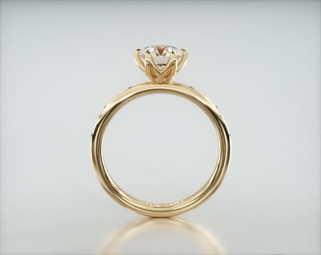 Sleek Accent Diamond Engagement Ring Embellished With a Scalloped Six Prong Head-s11yh09yb