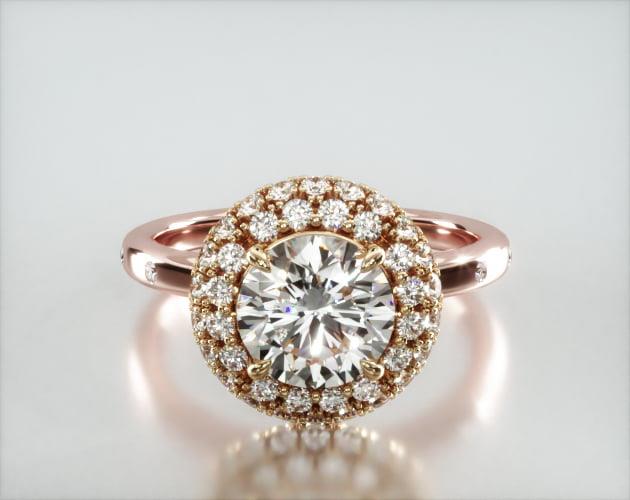 Sleek Accent Diamond Engagement Ring Embellished With a Falling Edge ...