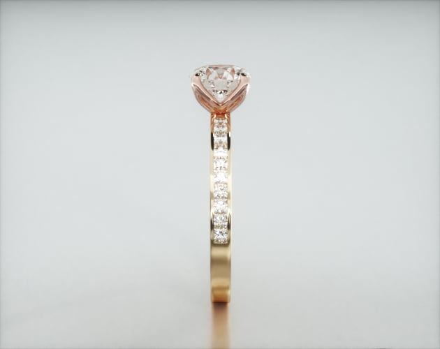 Channel Set Princess Cut Diamond Engagement Ring Embellished With a ...