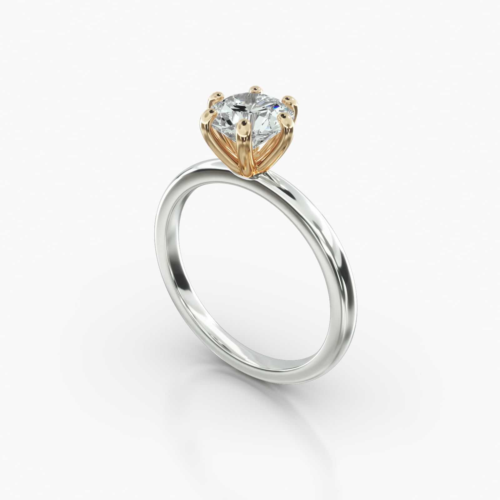 Solitaire Engagement Ring Embellished With a Six Prong Signature Head ...