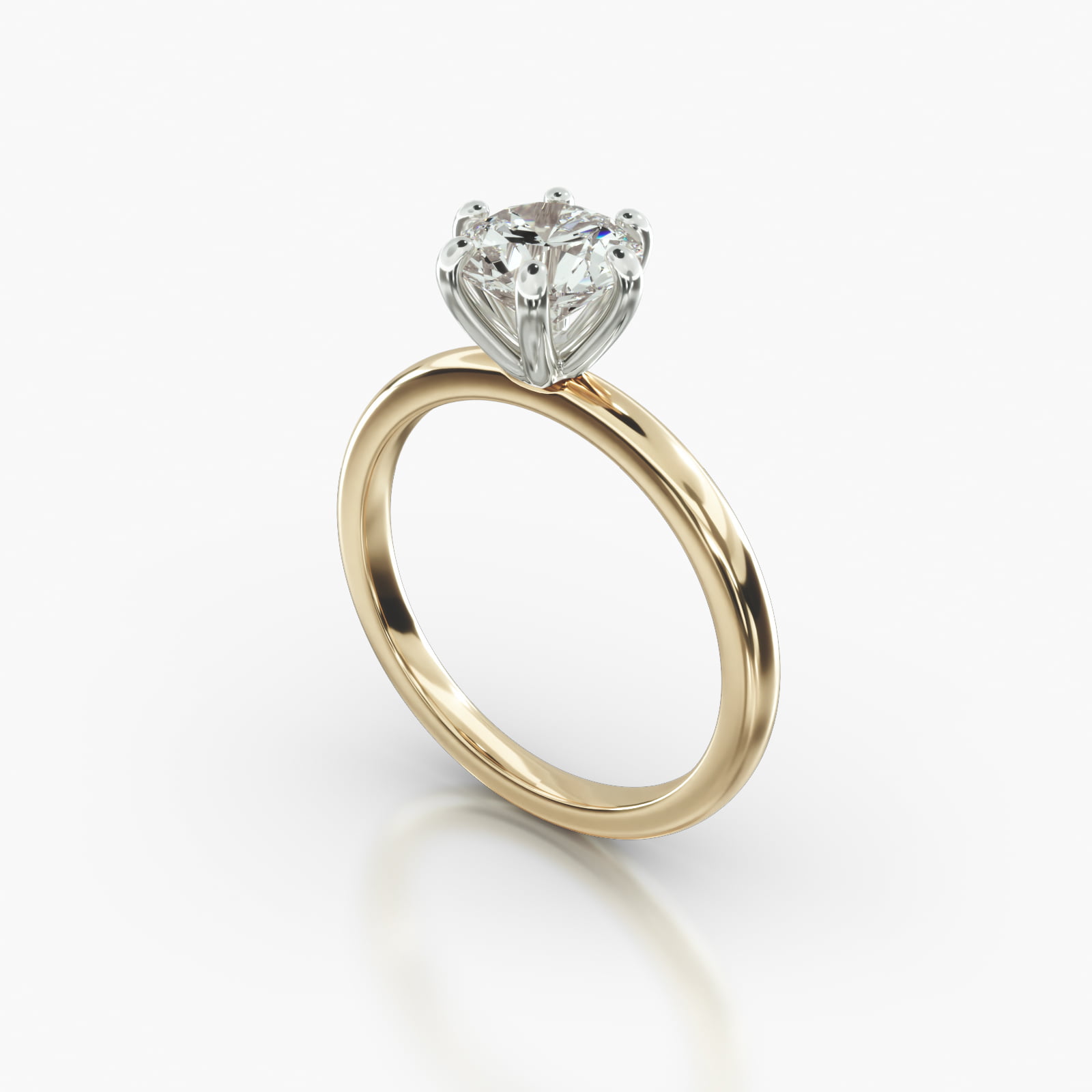 Solitaire Engagement Ring Embellished With a Six Prong Signature Head ...