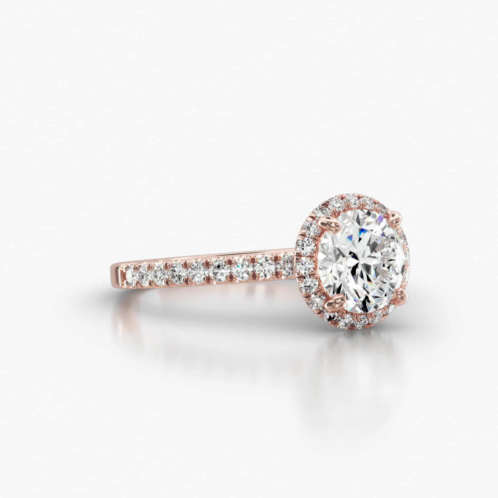 Petite U Shaped Pavé Engagement Ring Embellished With a French Pavé ...