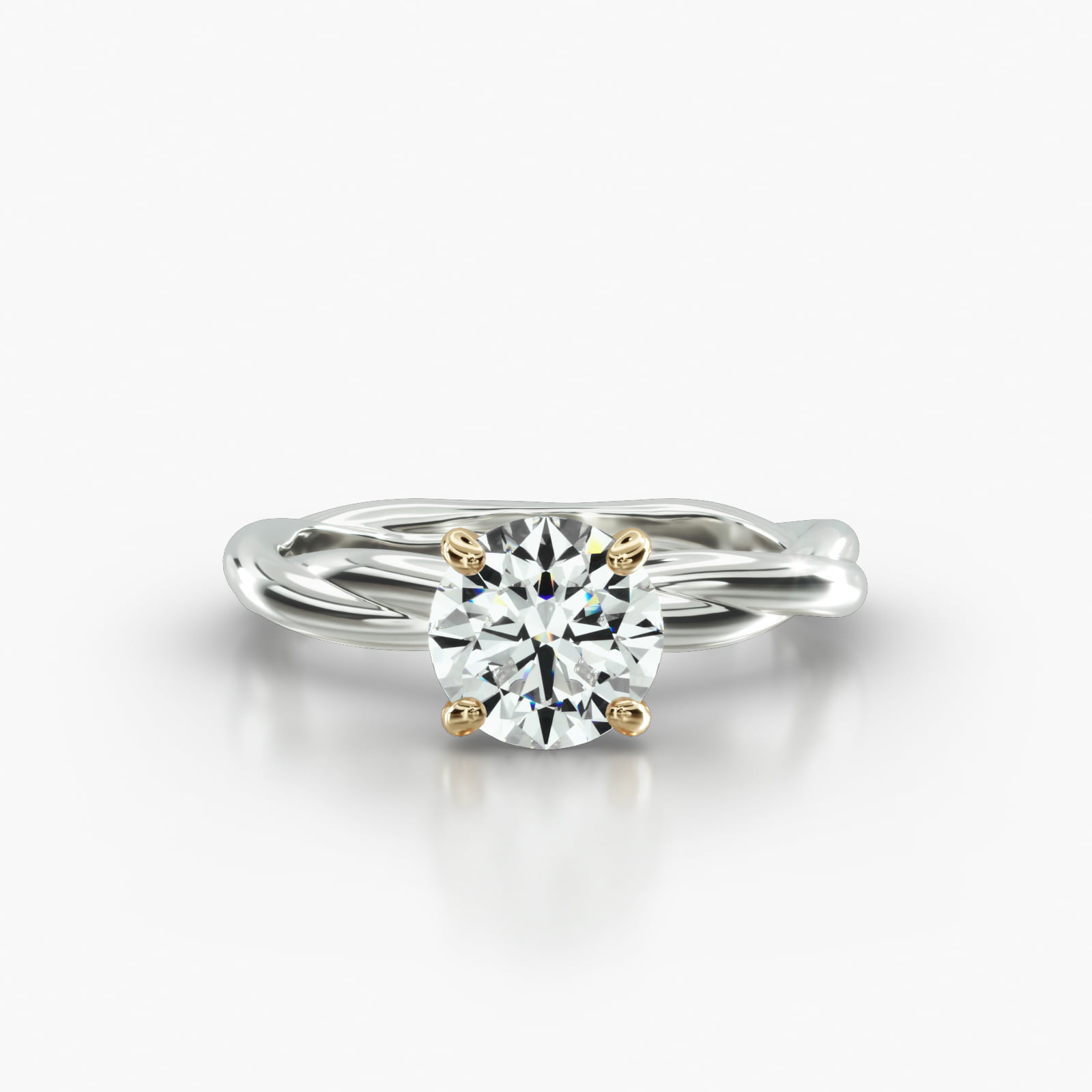 Rope Solitaire Engagement Ring Embellished With a Four Prong Signature ...