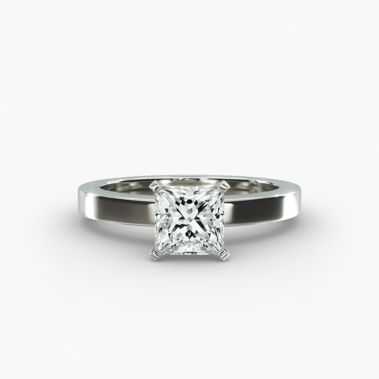 GIA 1.23 Carat G-VS1 Princess Cut Diamond Flat Edged Diamond Solitaire ...