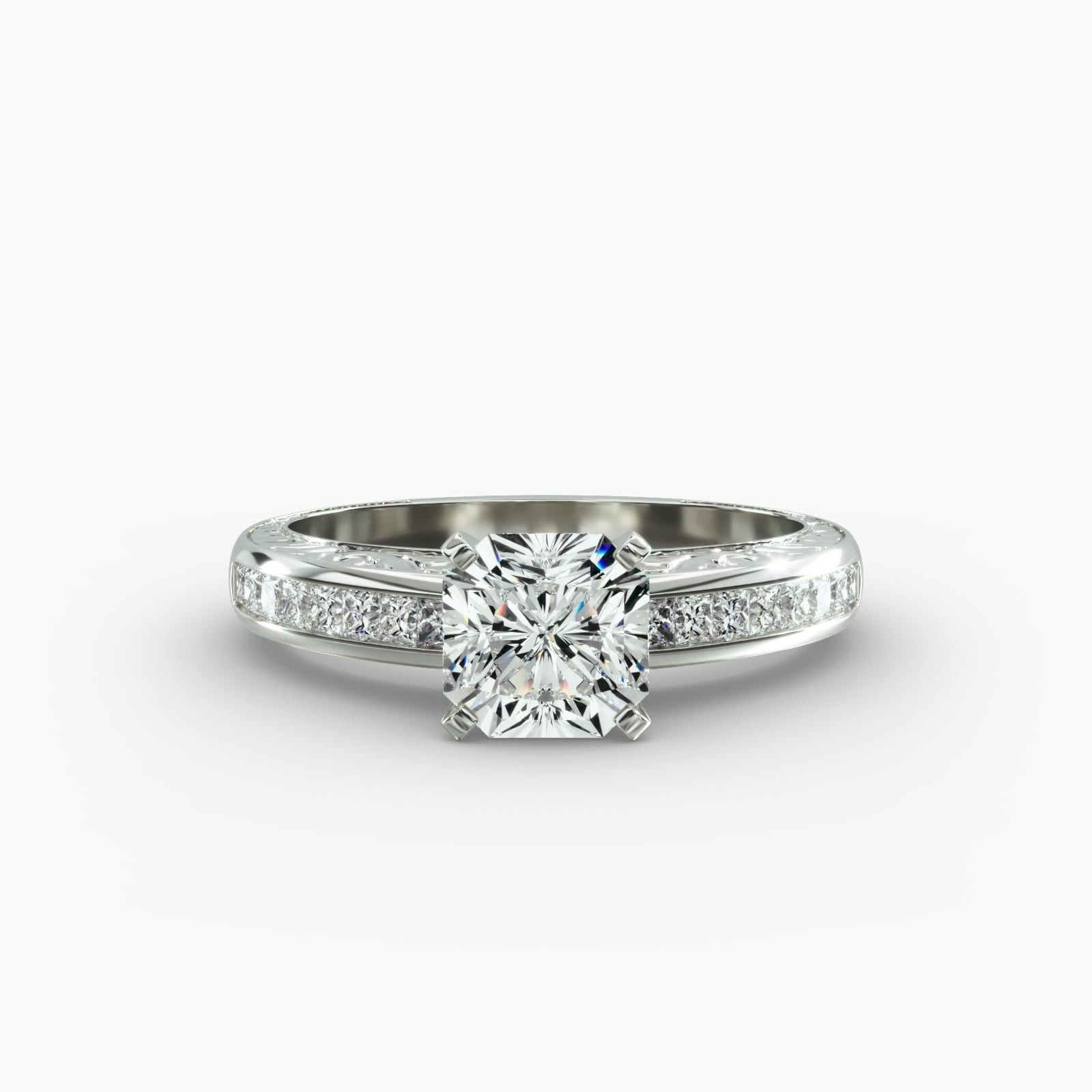 GIA 1.68 Carat H-VVS2 Radiant Cut Diamond Engraved Princess Shaped ...