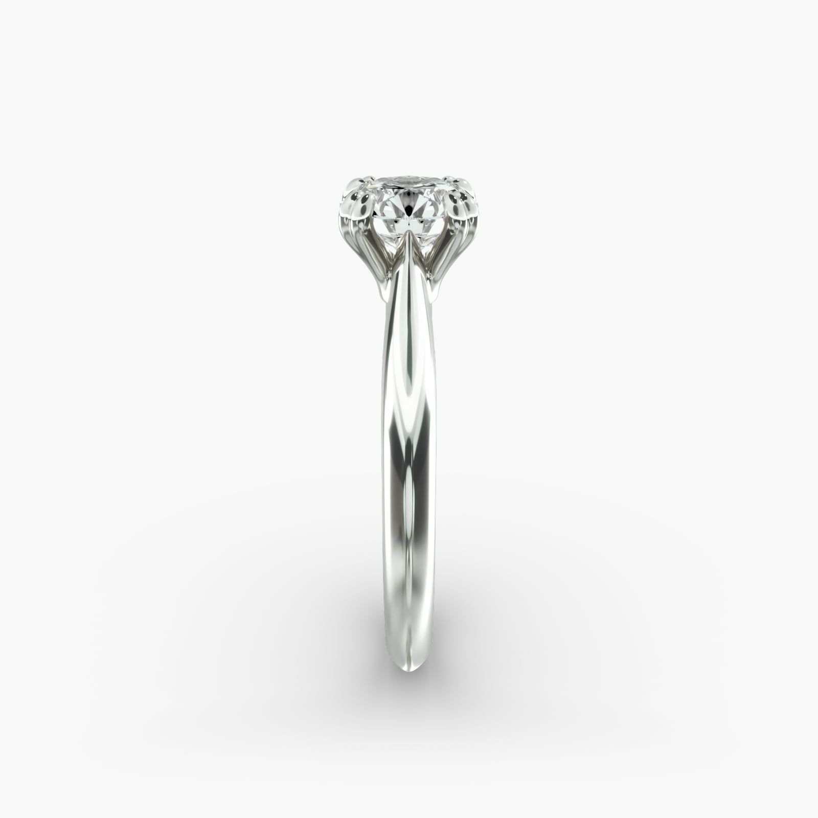 18K White Gold Double Prong Solitaire-17030w