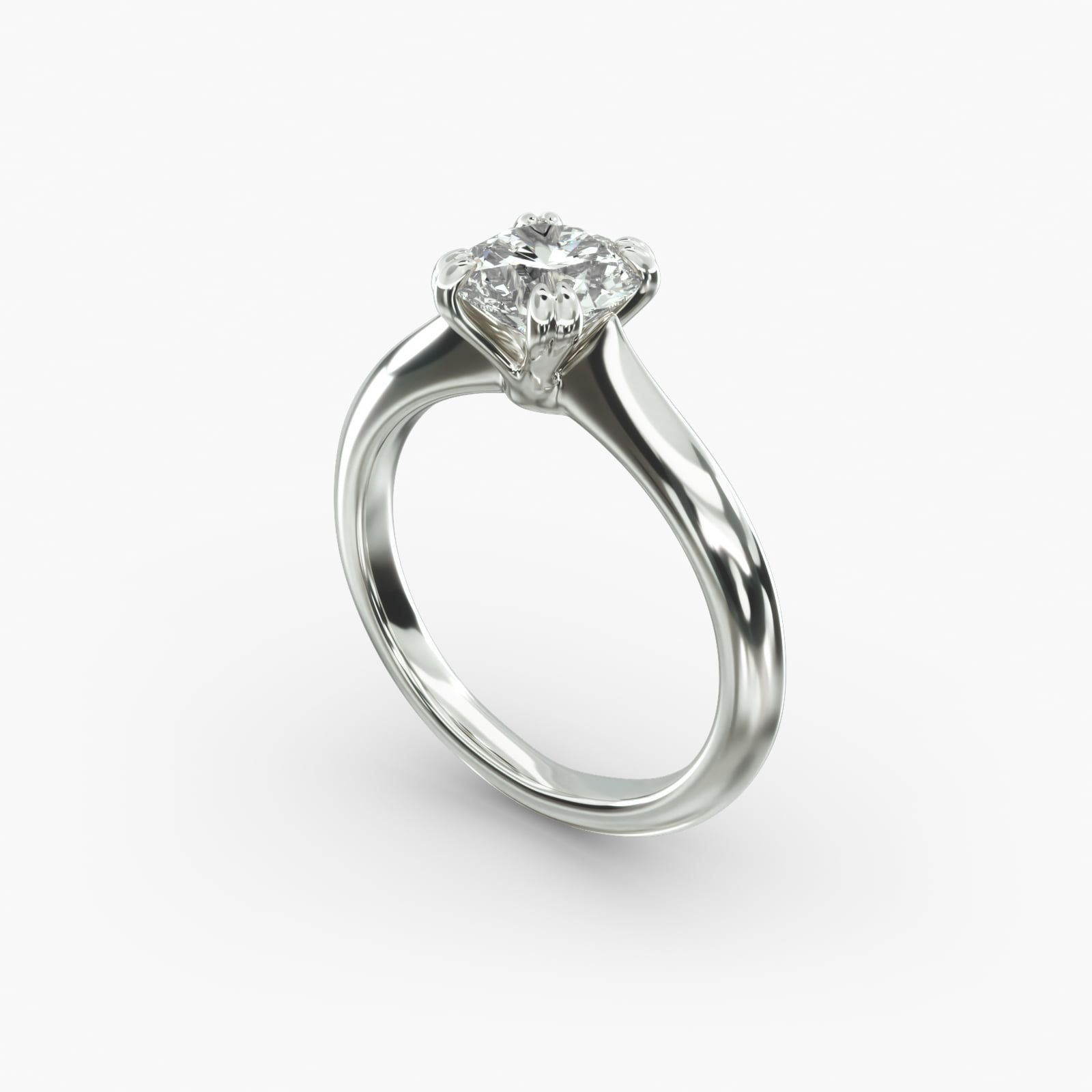 14K White Gold Double Prong Solitaire-17030w14