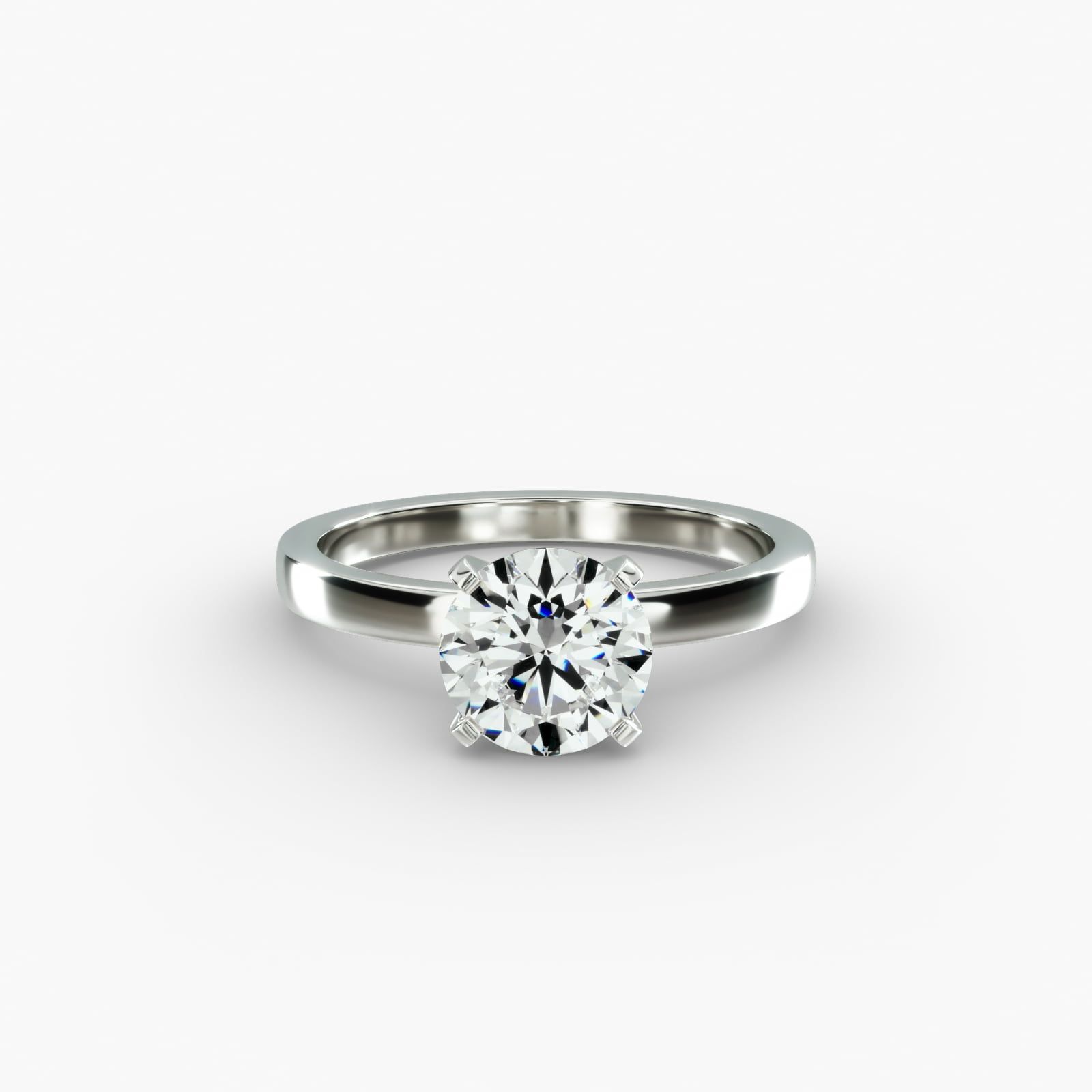 Platinum 2mm Comfort Fit Solitaire Engagement Ring