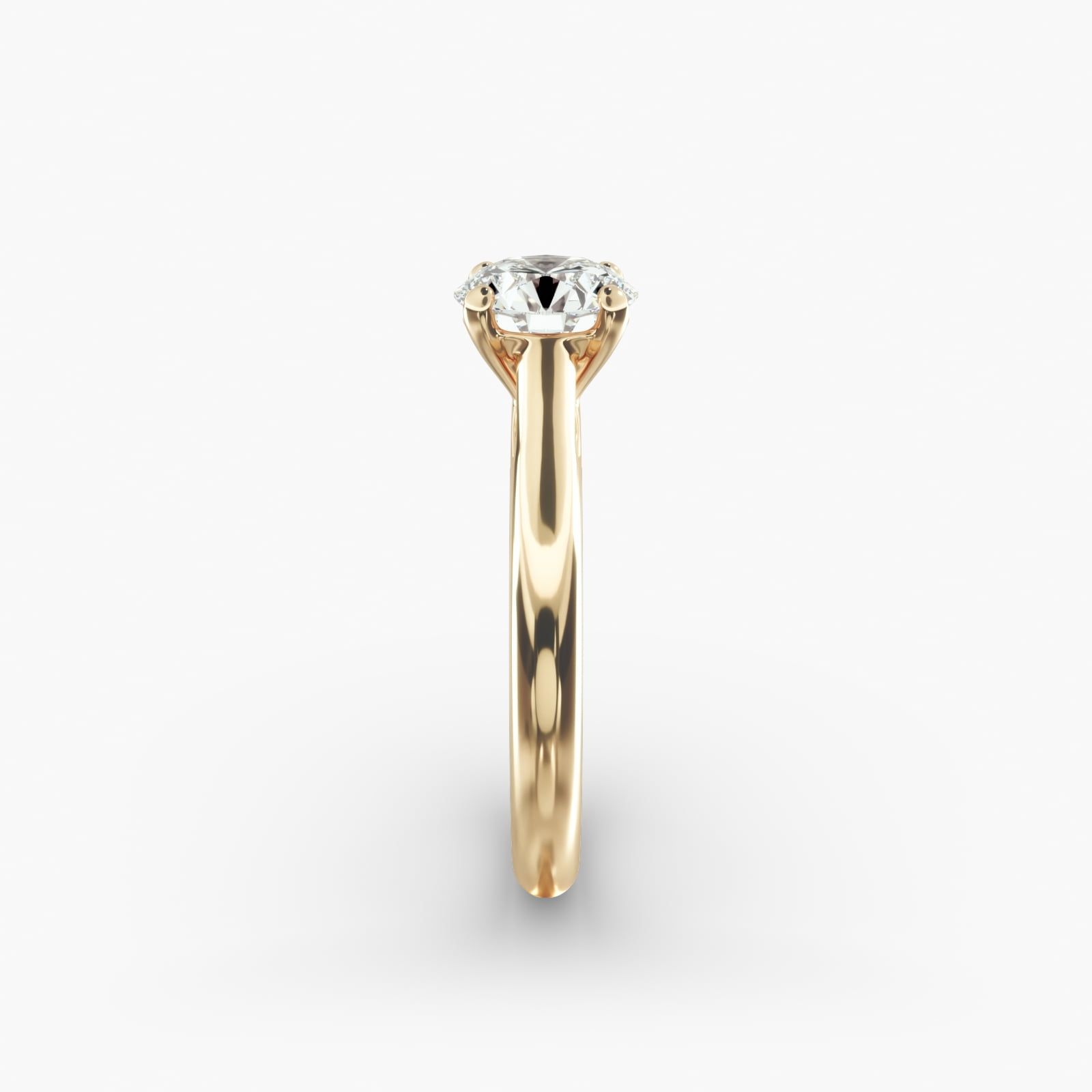 14K Yellow Gold Sleek Diamond Engagement Ring-17110y14