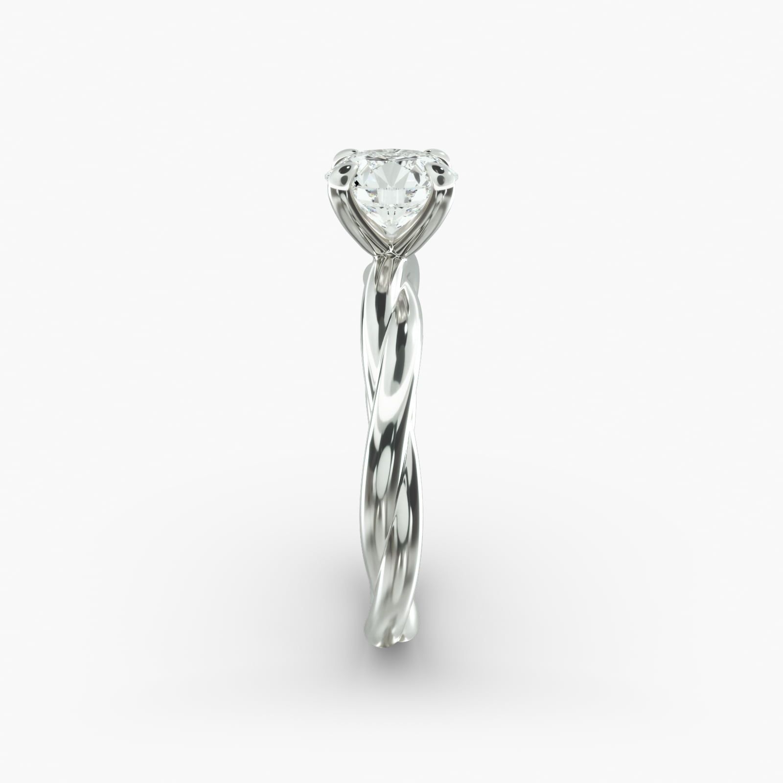 Platinum Rope Solitaire Engagement Ring-17455p