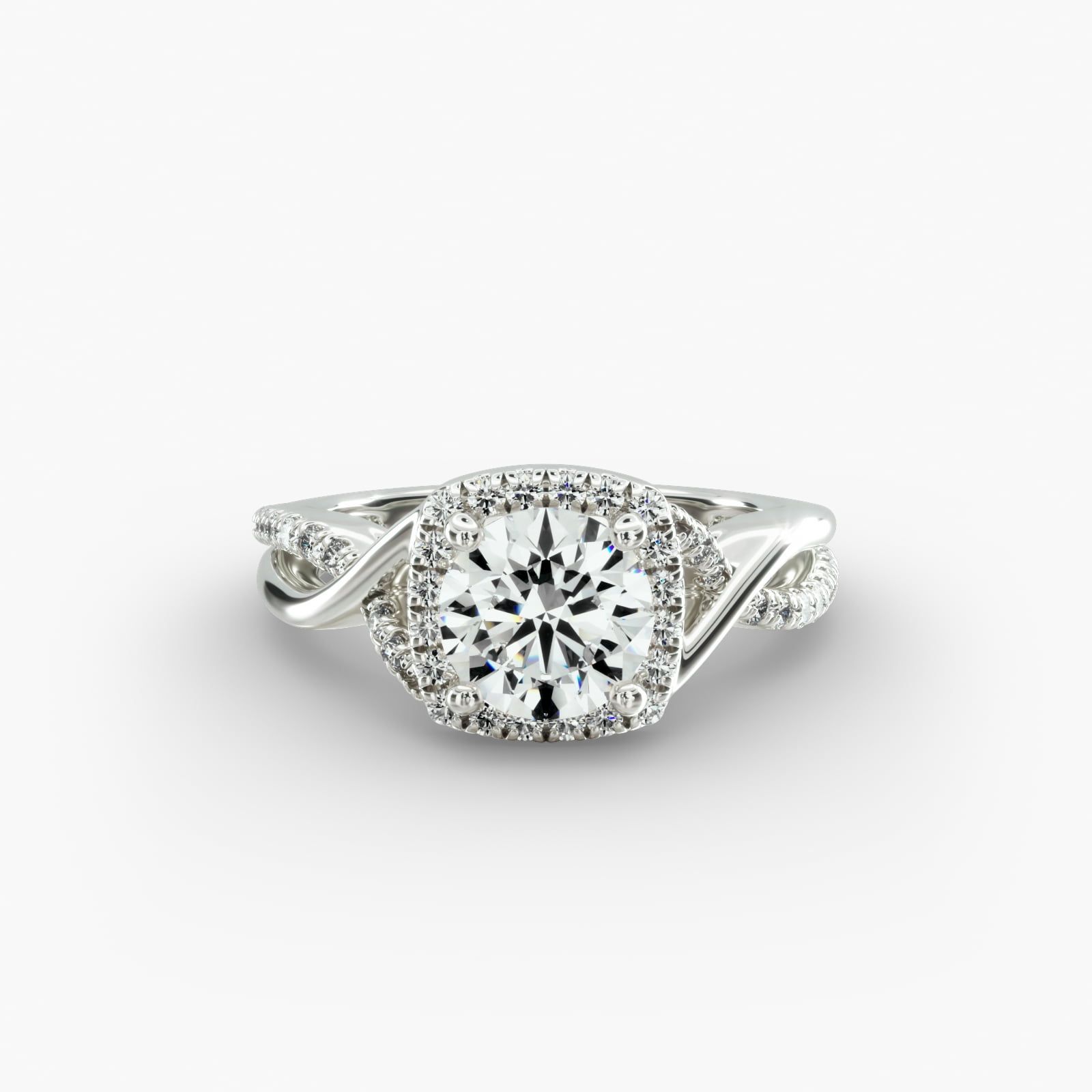 Platinum Infinity Halo Engagement Ring-17538p