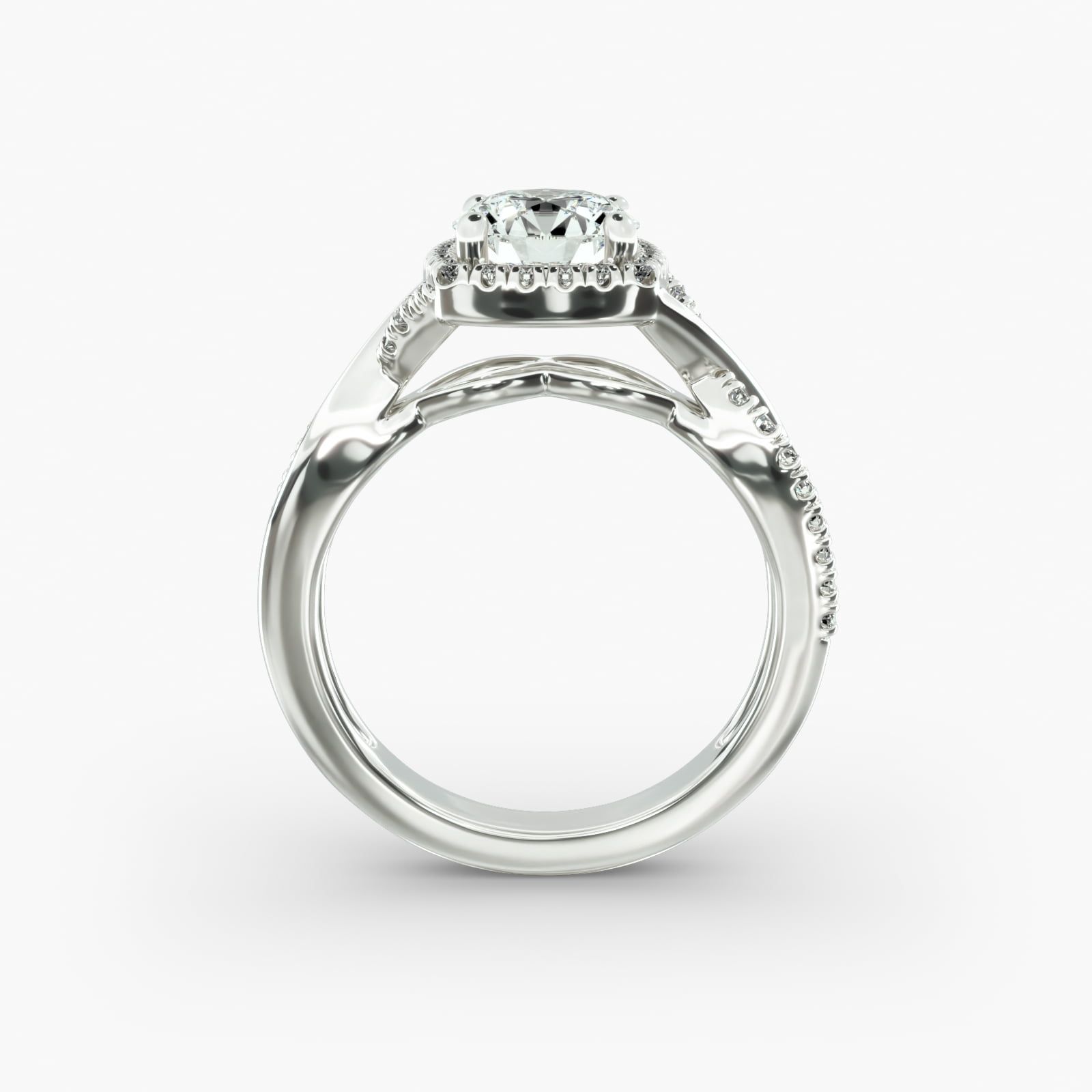 Platinum Infinity Halo Engagement Ring-17538p