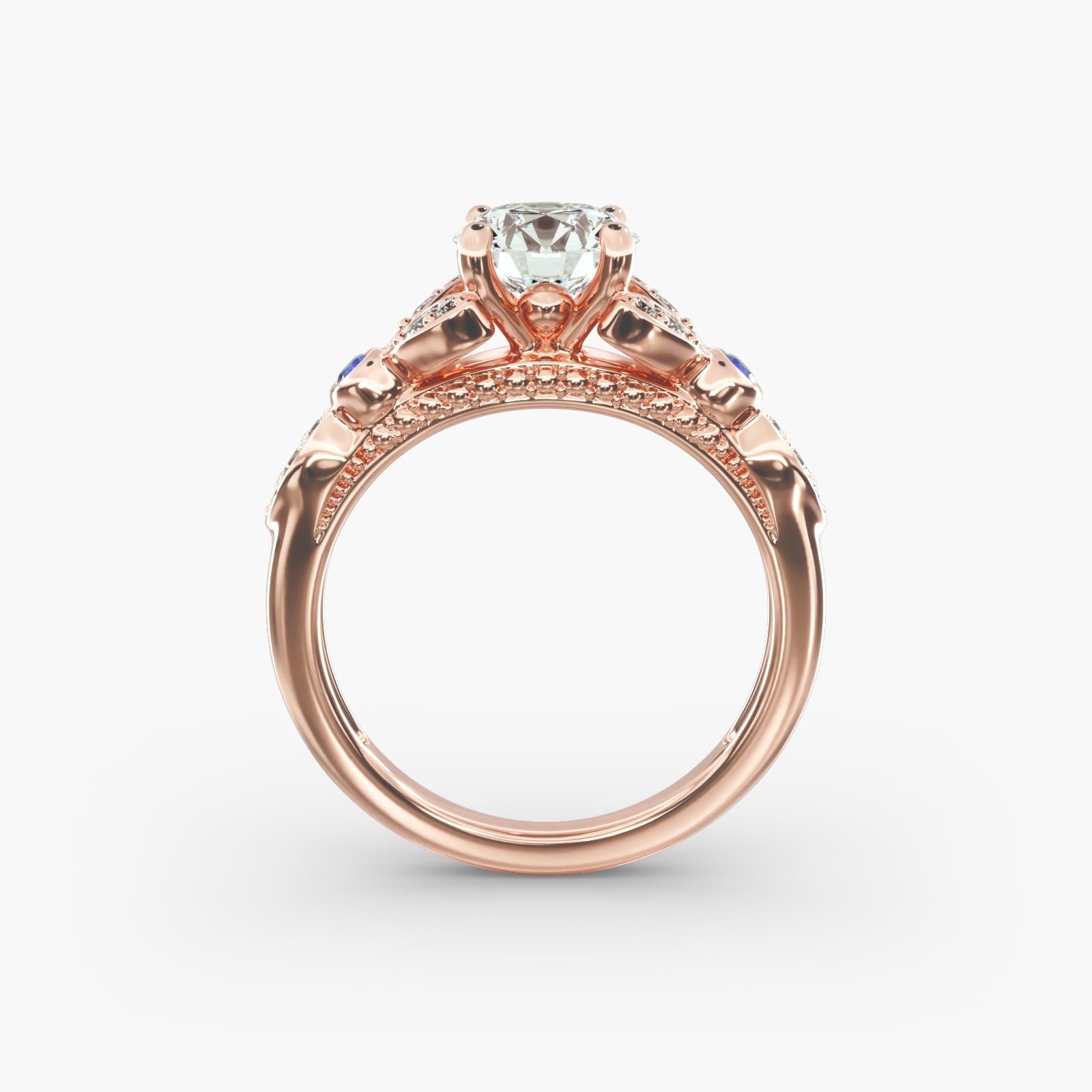 14K Rose Gold Floral Engagement Ring-17540r14