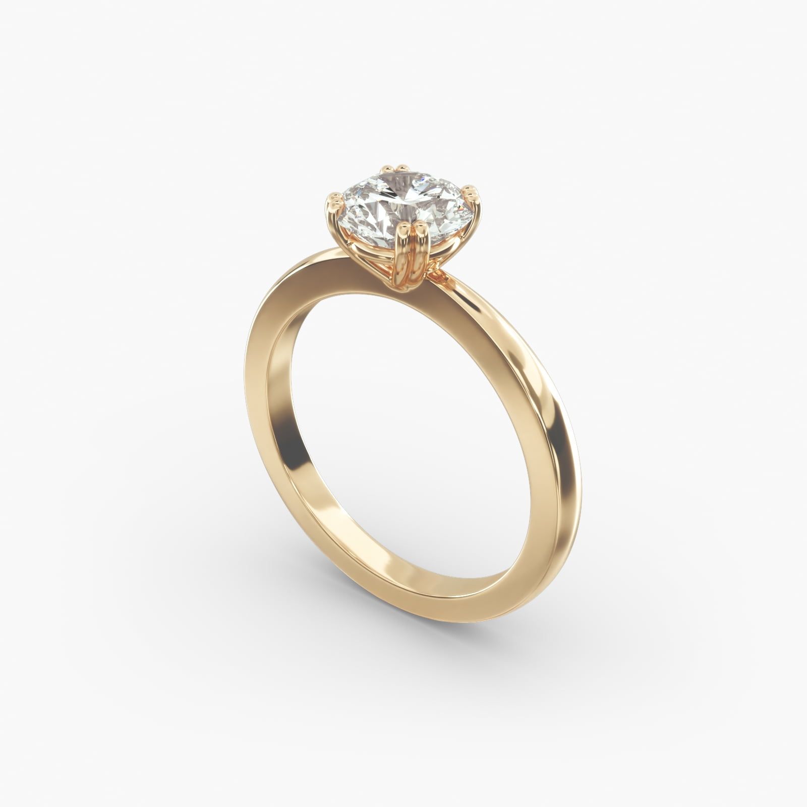 14K Yellow Gold Split Prong Solitaire Engagement Ring-17565y14