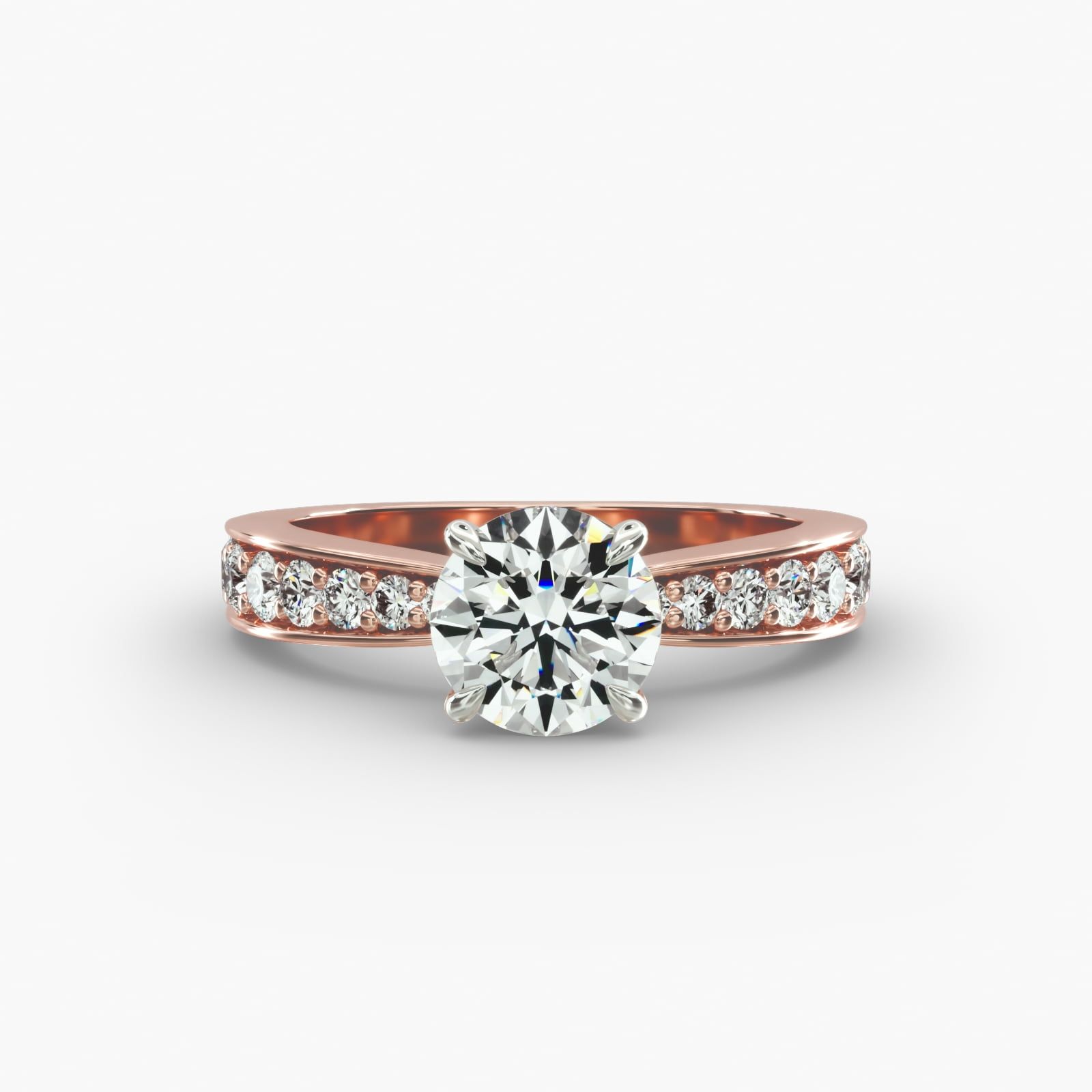 14K Rose Gold Perfect Pavé Engagement Ring-17629r14