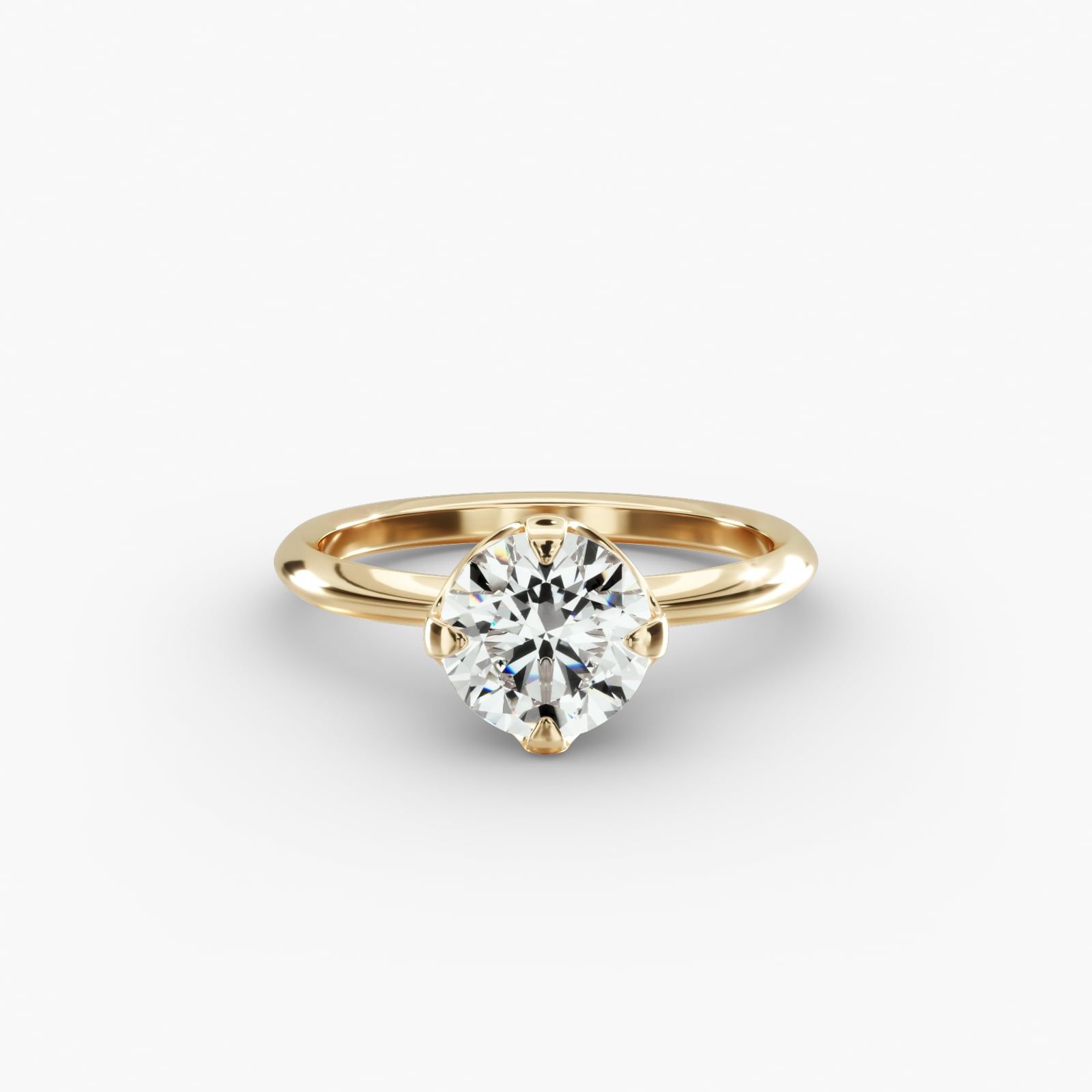 14K Yellow Gold Compass Point Solitaire Engagement Ring-17712y14