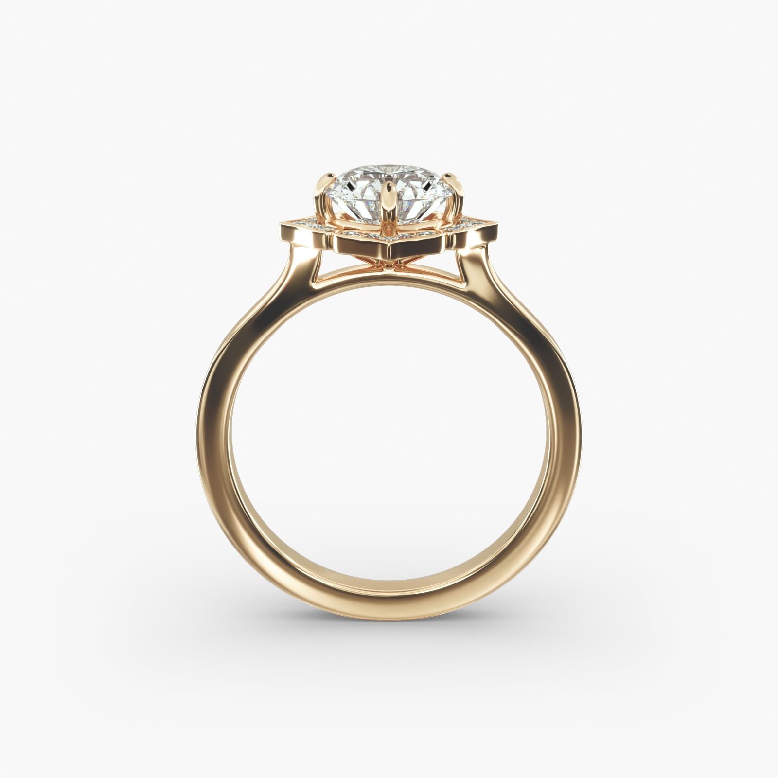 14K Yellow Gold Magnolia Engagement Ring-17726y14