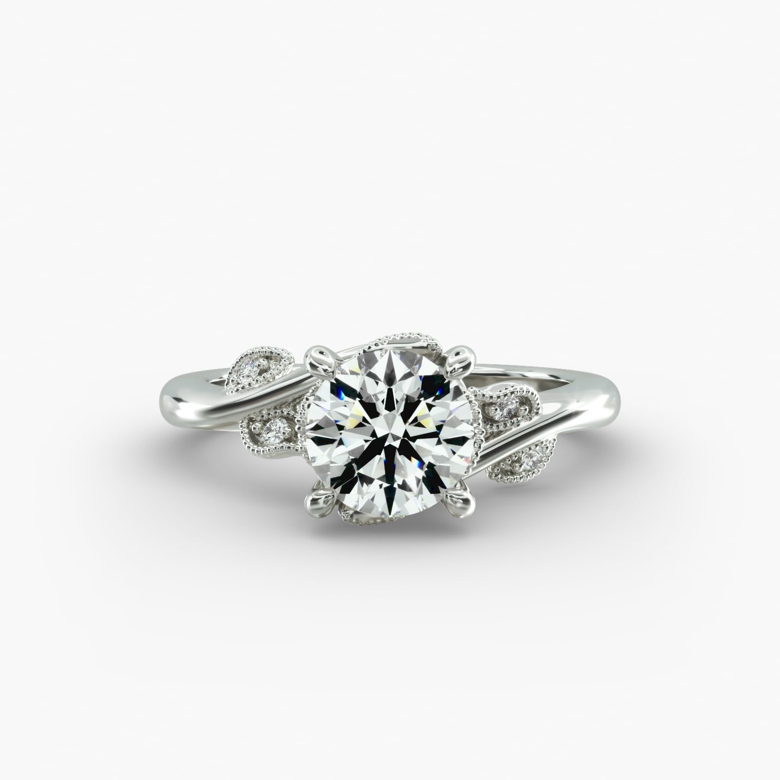 Platinum Entangled Vines Engagement Ring-17839p
