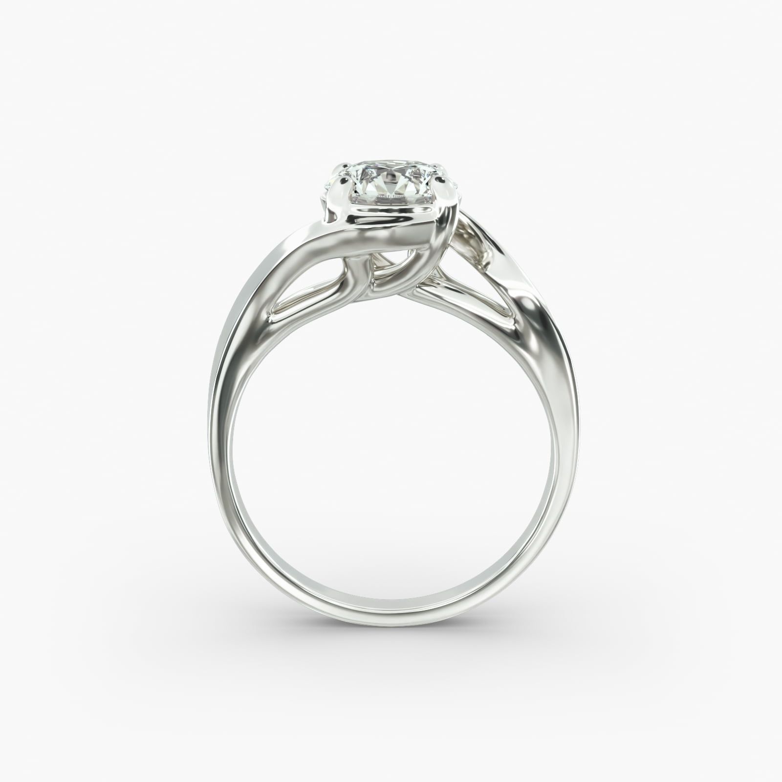 14K White Gold Bypass Engagement Ring-17946w14